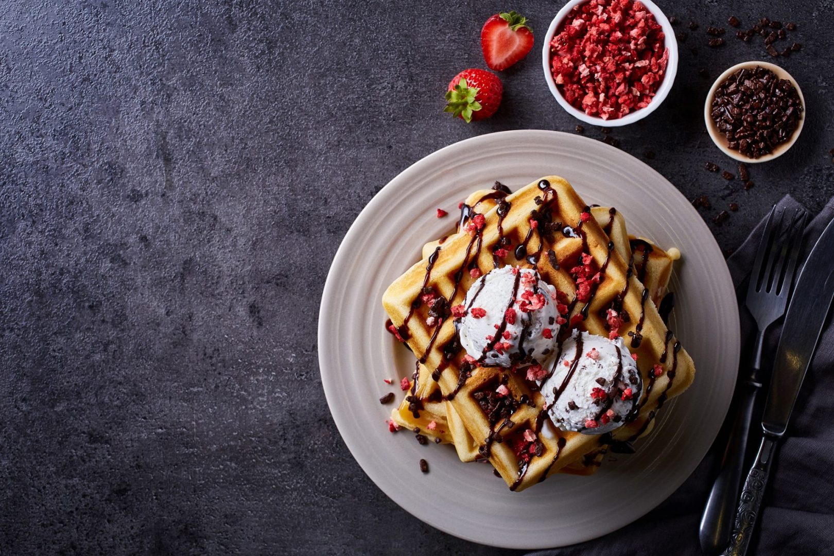 Waffle com Sorvete de Flocos - Specialitá | Matérias-primas para ...